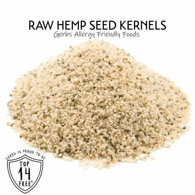 Raw Hemp Shelled Seed Hearts - Allergy Friendly Foods - Gerbs